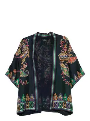 Etro Paisley Trimmed Jacket - Blue