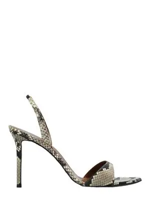 GIUSEPPE ZANOTTI 110mm Snakeskin-print Stiletto Sandals - Neutrals