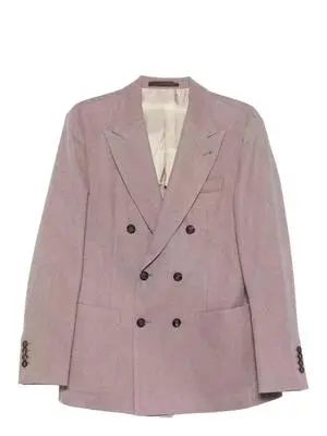 Eleventy Double-breasted Pocket Blazer - Pink