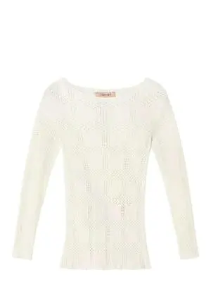 TWINSET Ribbed Knit Top - White