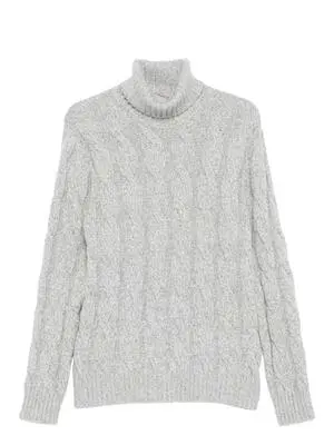 Eleventy Cable-knit Turtleneck Sweater - Blue