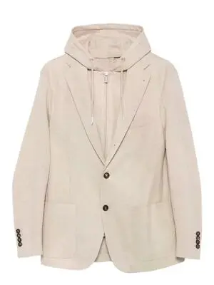 Eleventy Hooded Single-breasted Blazer - Neutrals