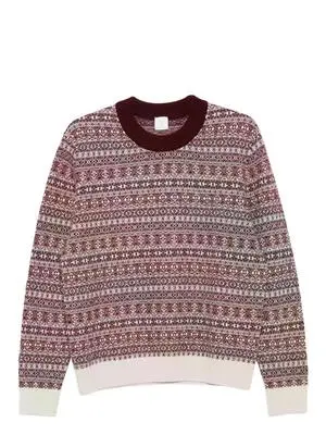 Eleventy Jacquard Crew-neck Sweater - Red