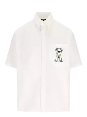 Fendi Dog Embroidery Pocket Shirt - White