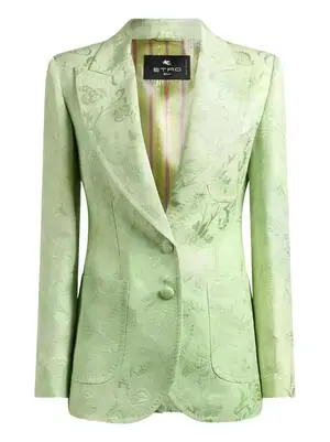 Etro Floral Jacquard Single-breasted Jacket - Green
