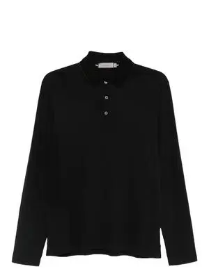 Canali Long-sleeve Polo Shirt - Black