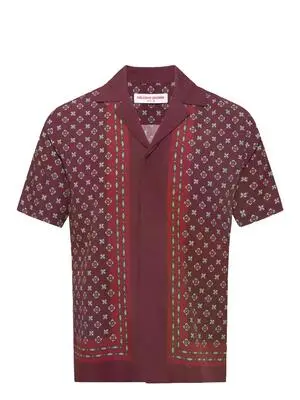Orlebar Brown Maitan Luminis Border Geometric-patterned Shirt - Red
