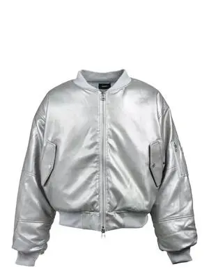 BREATH Zip-up Bomber Jacket - Silver
