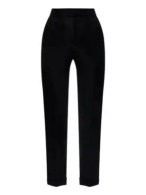 Attico Turn-up Hem Trousers - Black
