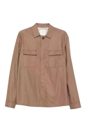 Eleventy Chest-pockets Overshirt - Brown