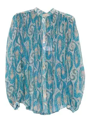 Etro Paisley Fant Silk Blouse - Blue