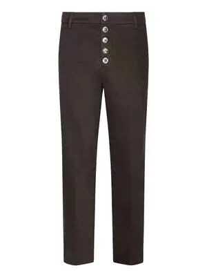 DONDUP Button Trousers - Brown