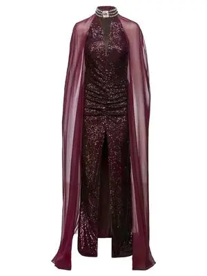 NISSA Sequin-Embellished Maxi Dress
