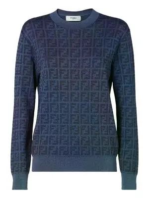 Fendi Patterned Sweater Blue