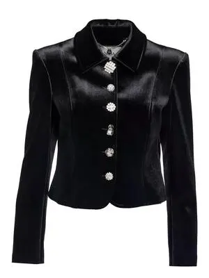 NISSA Jewel-button Jacket - Black