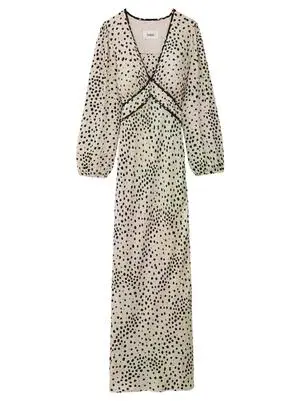 Ba&sh Polka-dot V-neck Maxi Dress - Neutrals