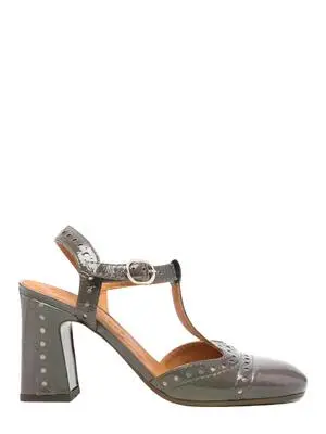 Chie Mihara 90mm Mira T-strap Heeled Pumps - Grey