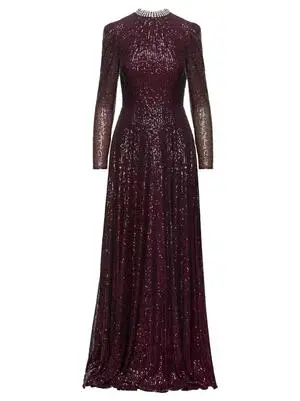 NISSA Sequin-embellished Maxi Dress - Red