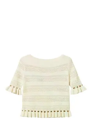 TWINSET Ruffled Knit Top - Neutrals