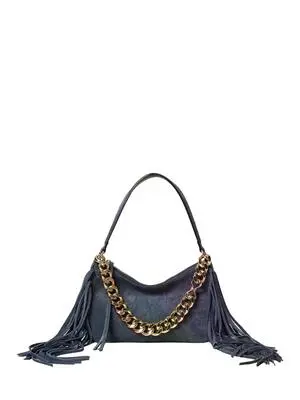 TWINSET Liliane Fringed Chain-strap Shoulder Bag - Blue