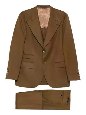 LUIGI BIANCHI MANTOVA Flap-pocket Buttoned Suit - Brown