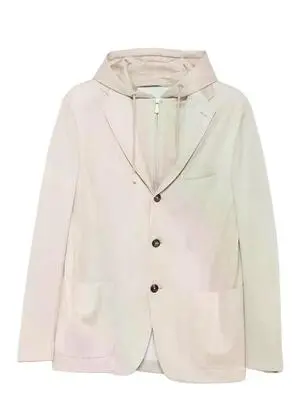 Eleventy Hooded Single-breasted Blazer - Neutrals