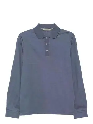Canali Long-sleeve Polo Shirt - Blue