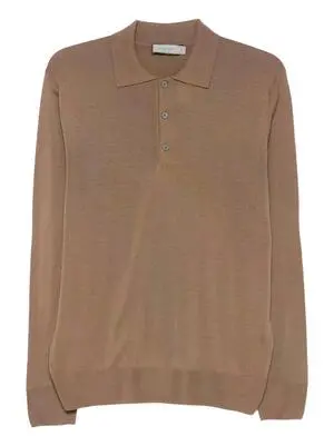Canali Long-sleeve Polo Shirt - Brown