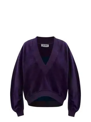 Attico V-neck Logo Sweatshirt - Purple