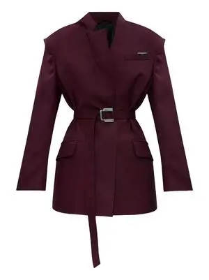 Attico Belted Blazer - Purple
