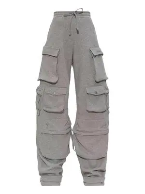 Attico Drawstring Cargo Track Pants - Grey