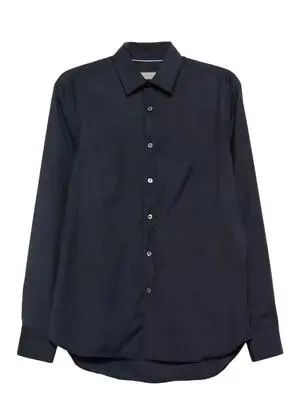 Canali Long-sleeve Wool Shirt - Blue
