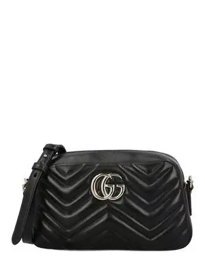 Gucci Gg-marmont Logo-plaque Crossbody Bag - Black