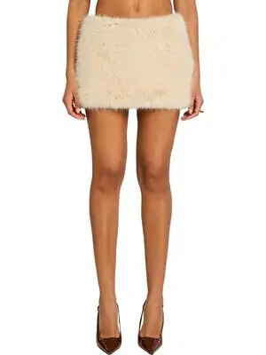 Retrofete Minerva Faux Fur Skirt - Chai