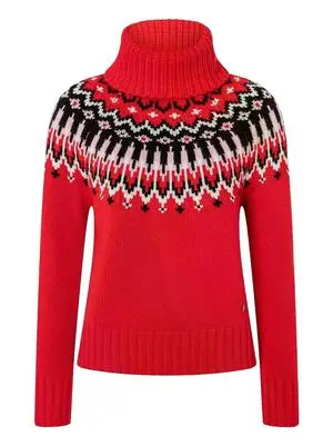 Bogner Fair Isle Intarsia Knit Ingrid Sweater - Red