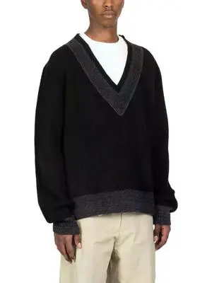 GRIFONI V-neck Sweater - Black