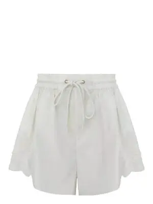 Zimmermann Scalloped-hem Shorts - White