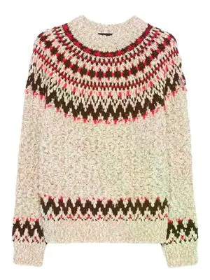 Moncler Jacquard Crew-neck Sweater - Neutrals
