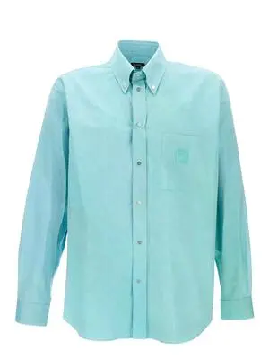 Fendi Cotton Logo Shirt - Blue