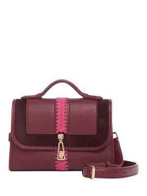 Gabriela Hearst Leonora Flap Embroidered Bag Nappa Leather - Bordeaux/fuchsia