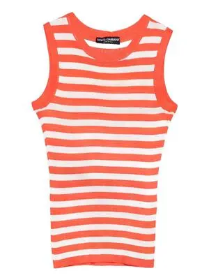 Dolce & Gabbana Striped Sleeveless Top - Orange
