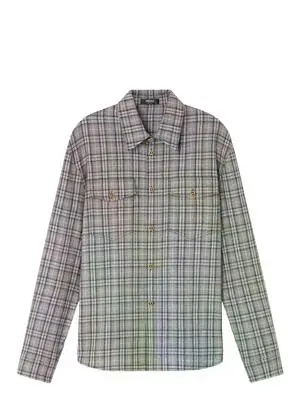 Versace Checked Long-sleeve Shirt - Purple