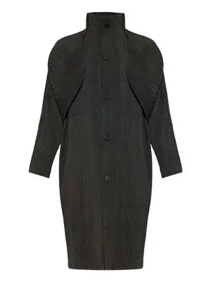 Issey Miyake Pleated Single-breasted Coat - Brown