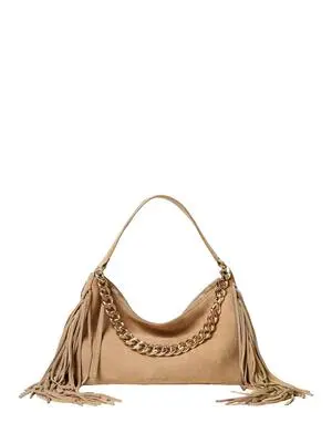 TWINSET Liliane Fringed Chain Shoulder Bag - Neutrals
