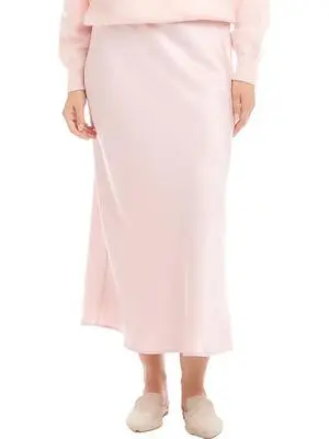 Karen Kane Satin Bias Cut Skirt - Pink