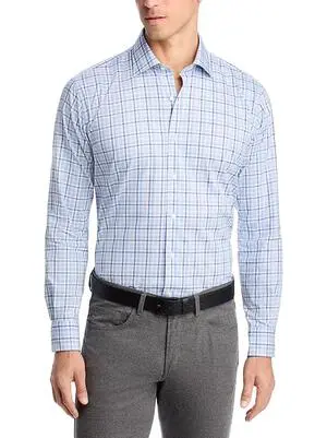 Peter Millar Warren Crown Long Sleeve Button Front Shirt Cloudy Blue