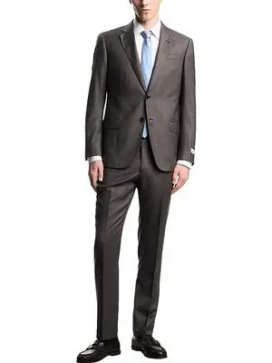 Emporio Armani Regular Fit Checkered Suit - Grey