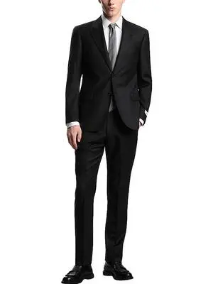 Emporio Armani Peak Lapel Regular Fit Suit - Brown/black