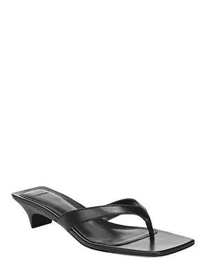 Vince San Juan Leather Thong Sandals - Black