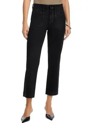 Paige Quincy Mid-rise Ankle Jeans - Black Fog Luxe Coating